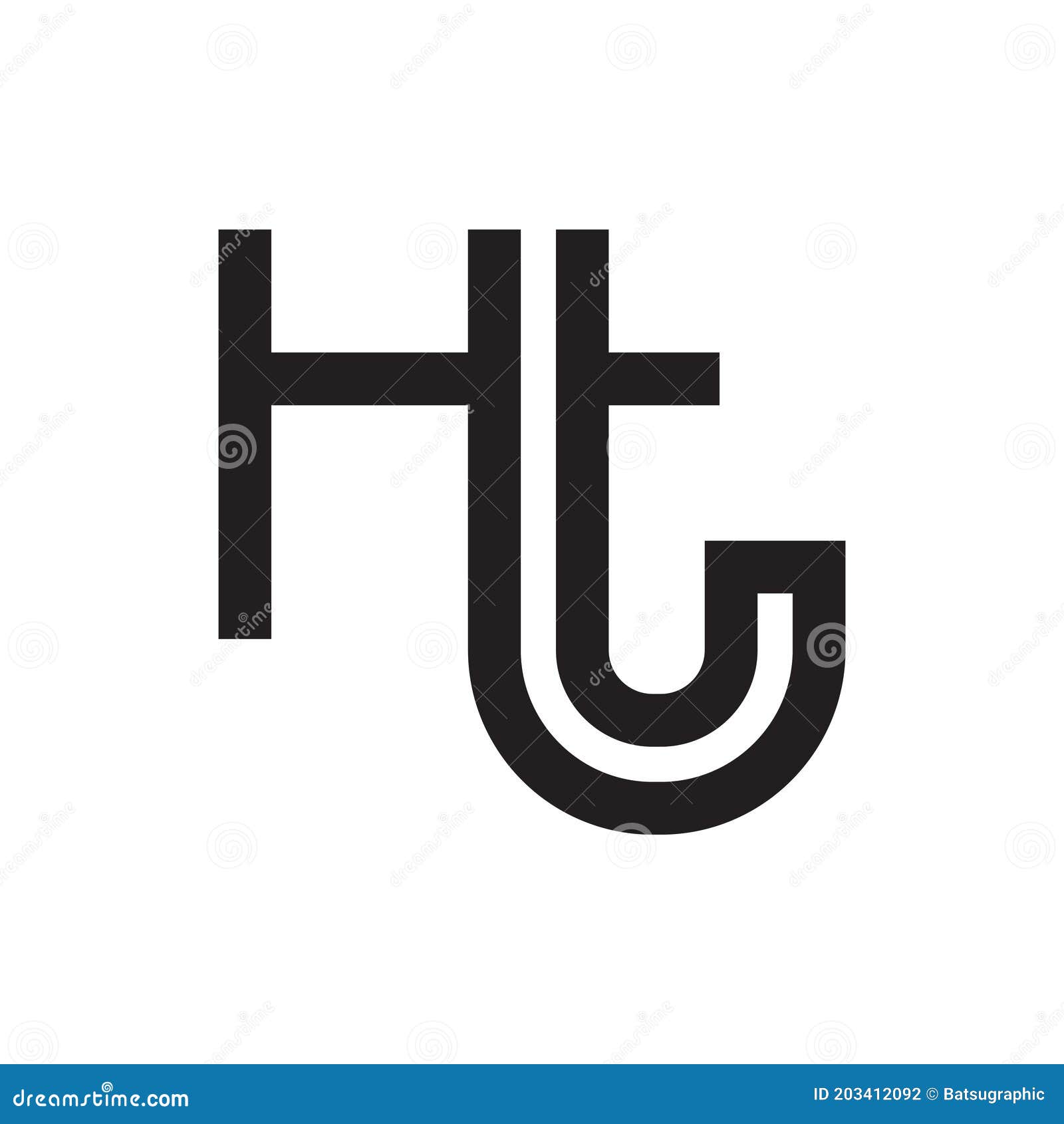 Ht Initial Letter Vector Logo Icon Stock Vector - Illustration of name ...