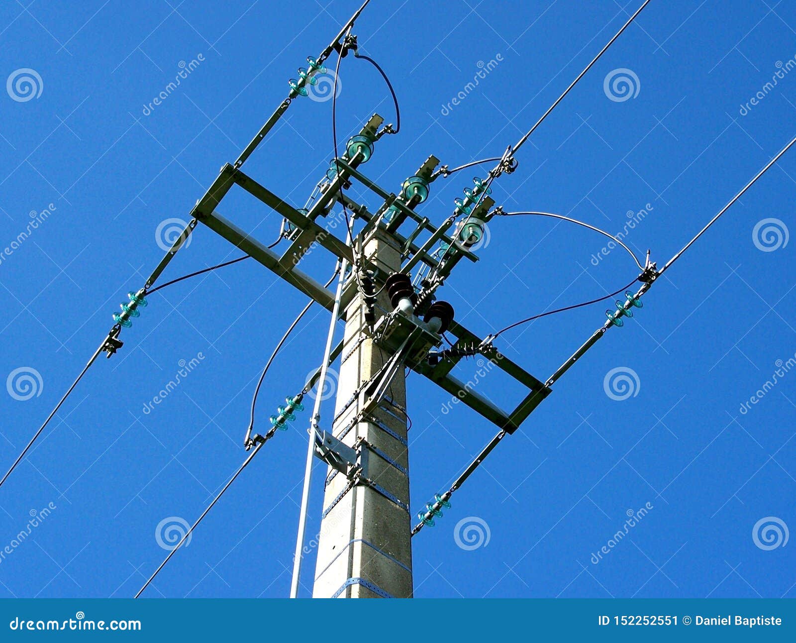 HV line post stock image. Image of line, wire, diveelectric - 152252551