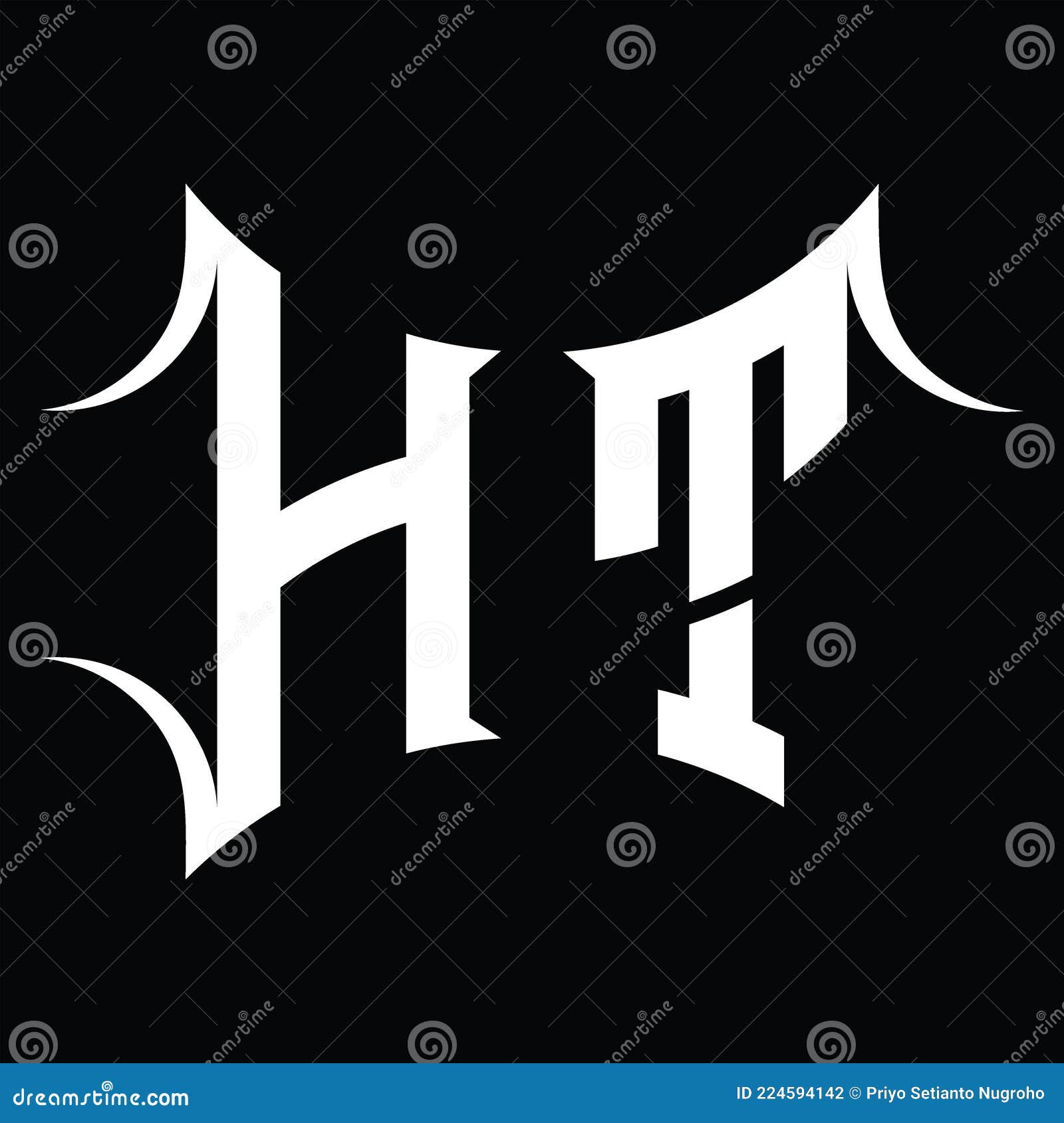 HT Logo Monogram with Abstract Shape Design Template Stock Vector ...
