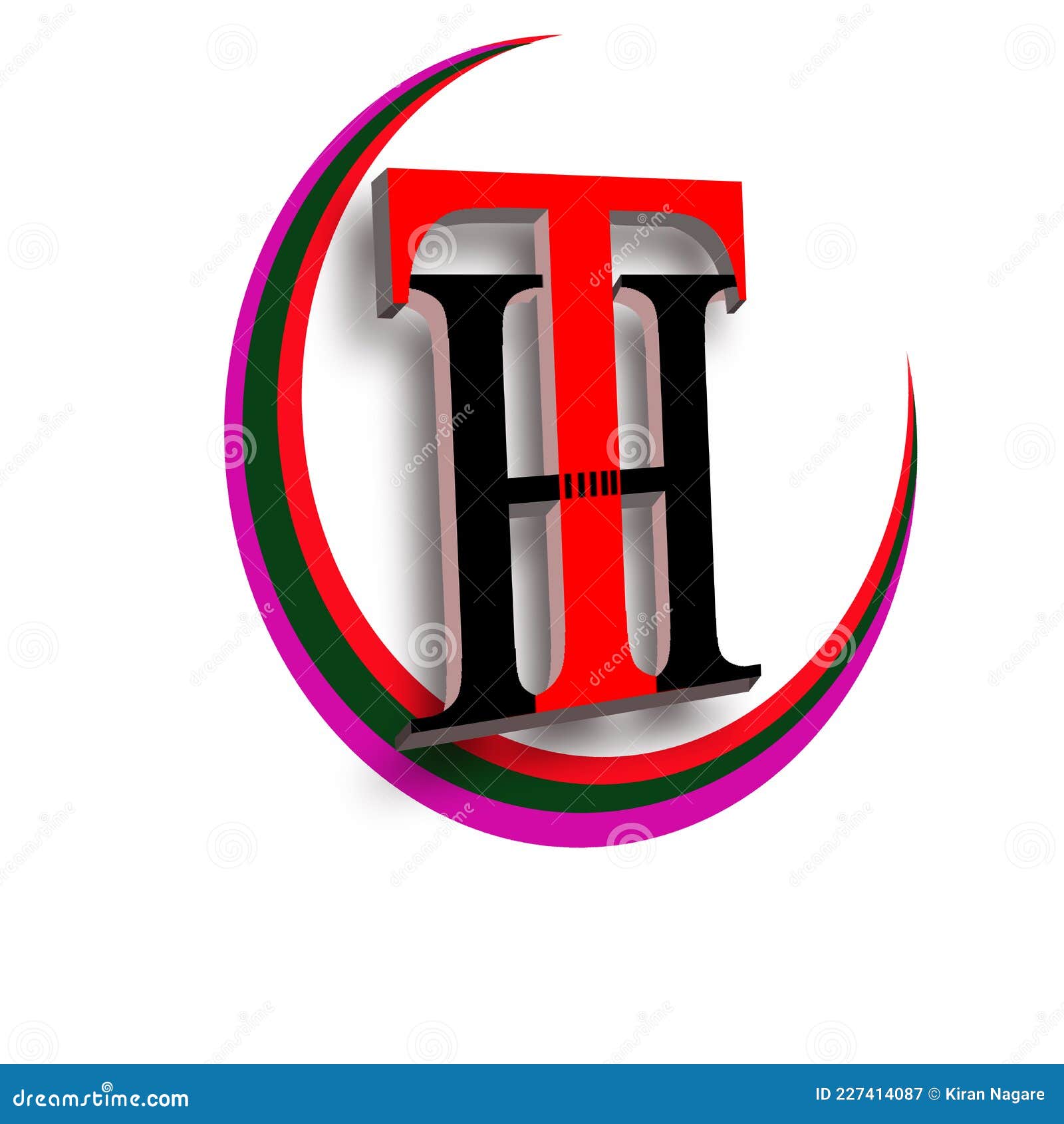 HT letter logo red black stock illustration. Illustration of letter ...