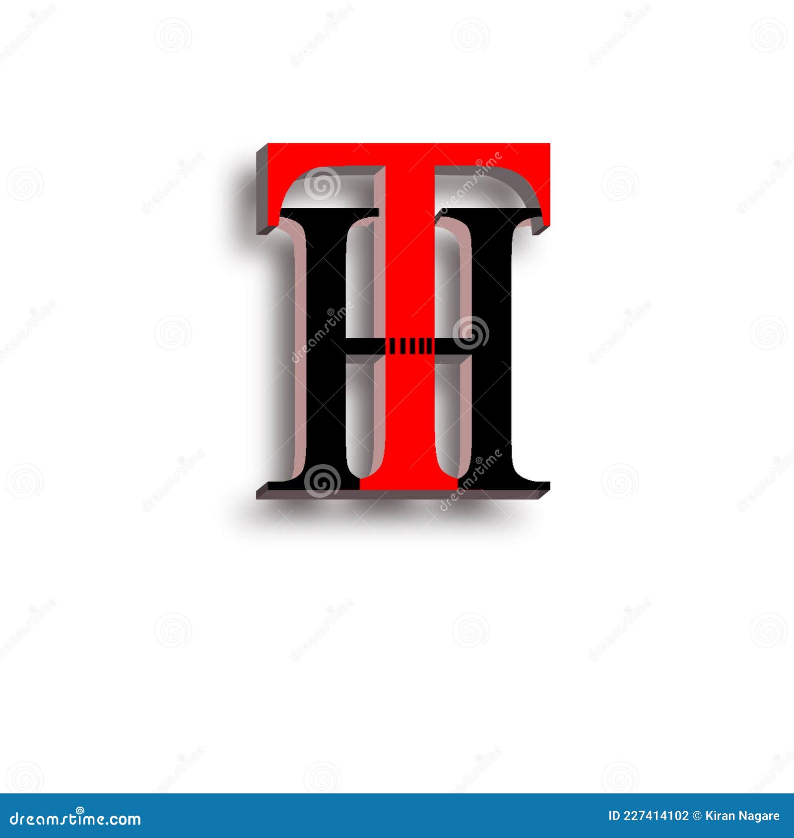 HT letter logo red black stock illustration. Illustration of metal ...