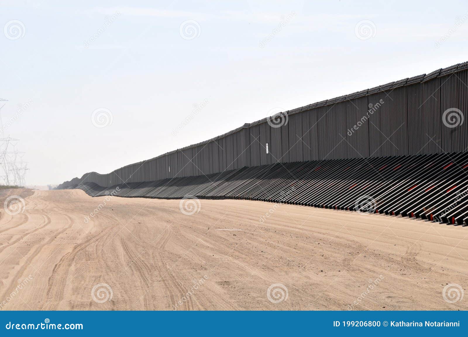 Border Wall between United States and Mexico Stock Photo - Image of ...