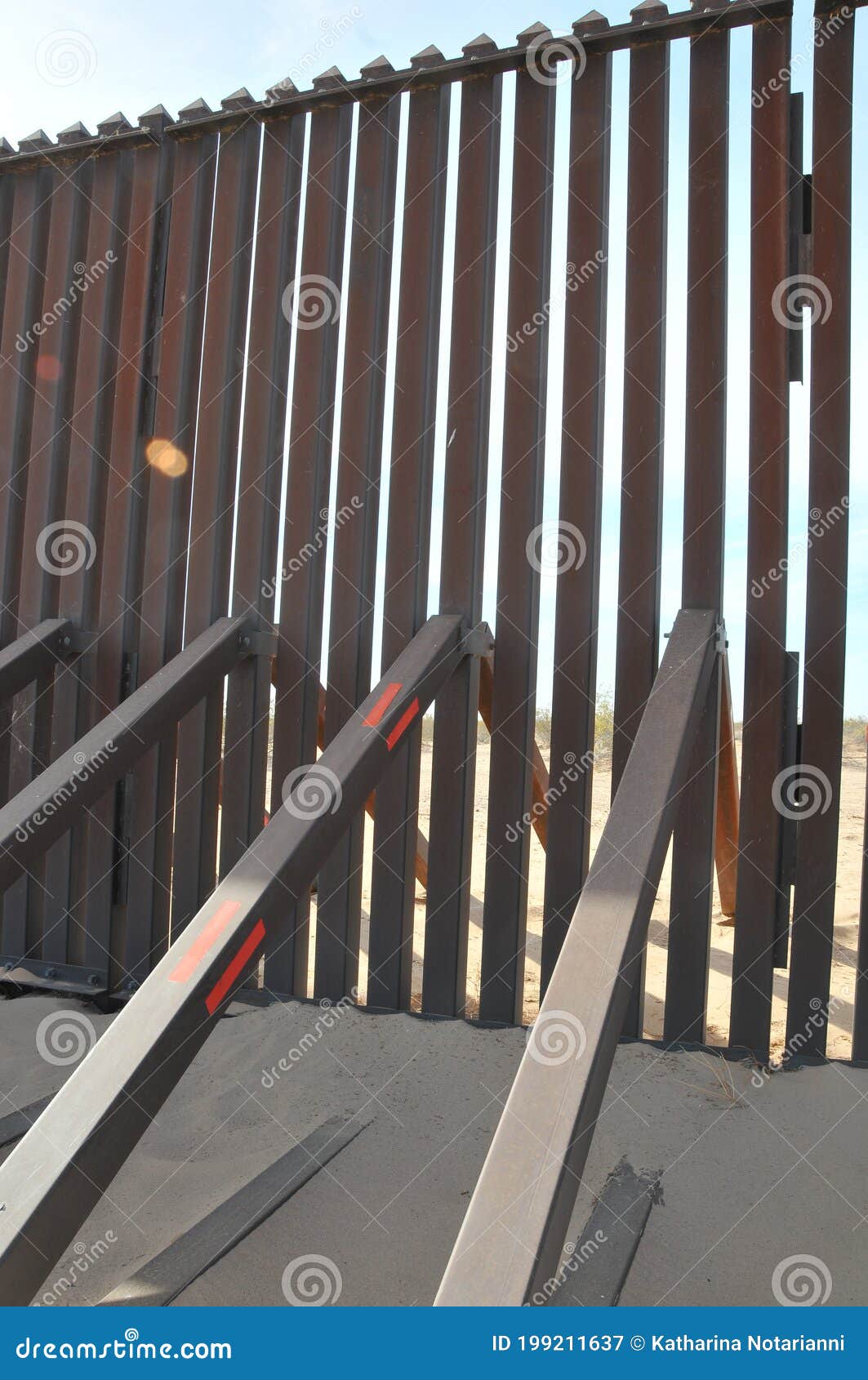 Border Wall between United States and Mexico Stock Image - Image of ...