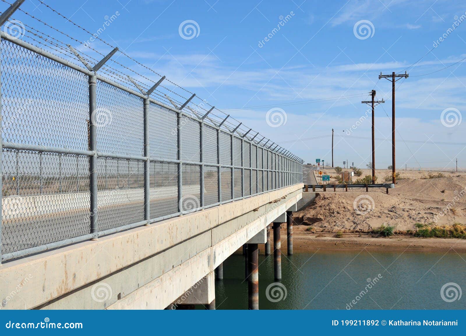 Border Canal between United States and Mexico Stock Photo - Image of ...