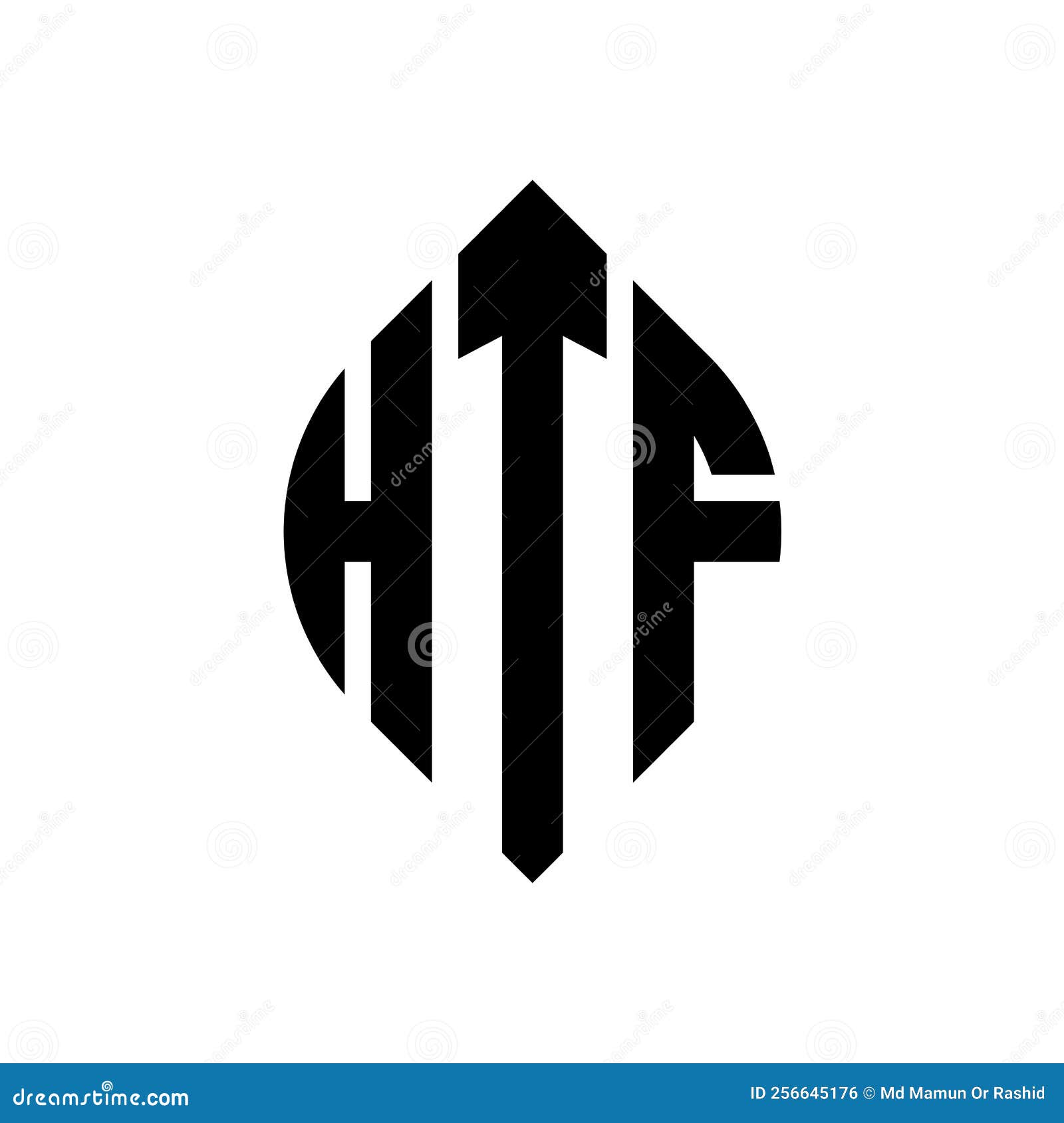 HTF Circle Letter Logo Design With Circle And Ellipse Shape. HTF ...