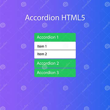 Html Accordion Menu for the Website. Web Interface Template. User ...