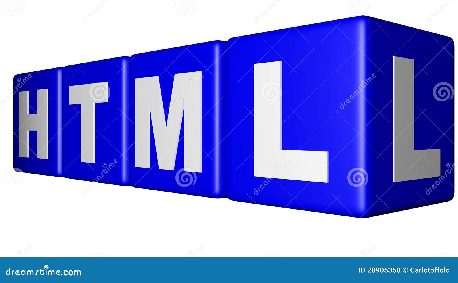 HTML blue cubes stock illustration. Illustration of markup - 28905358
