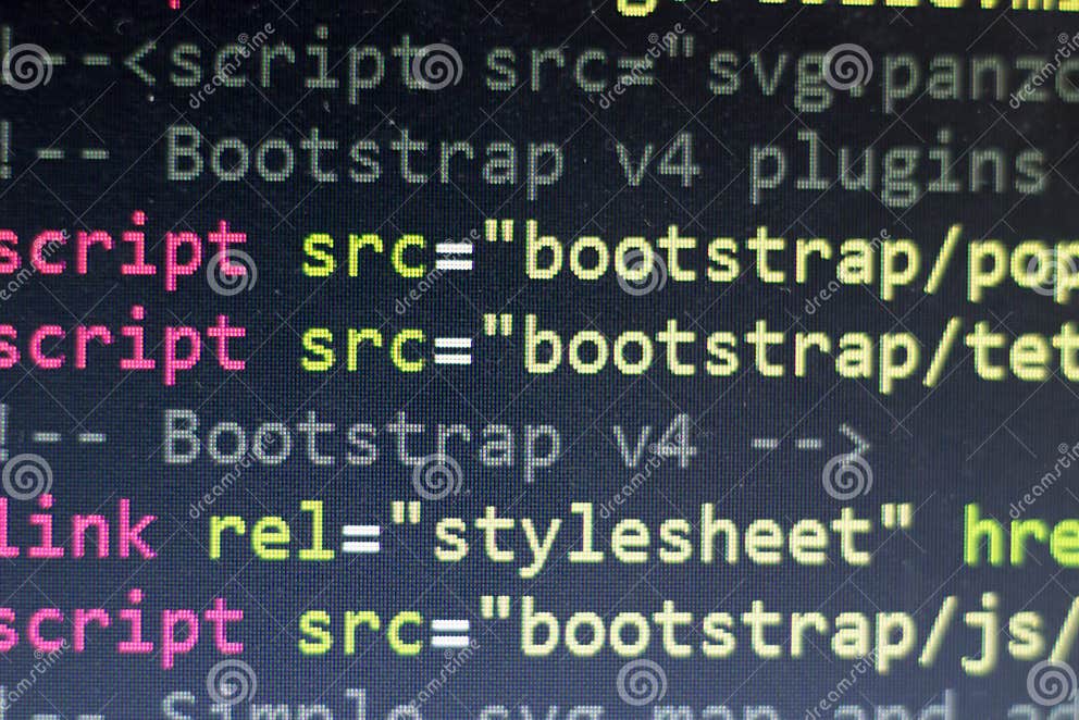 HTML Code. Computer Programming Source Code. Abstract Screen of Web Developer. Digital ...