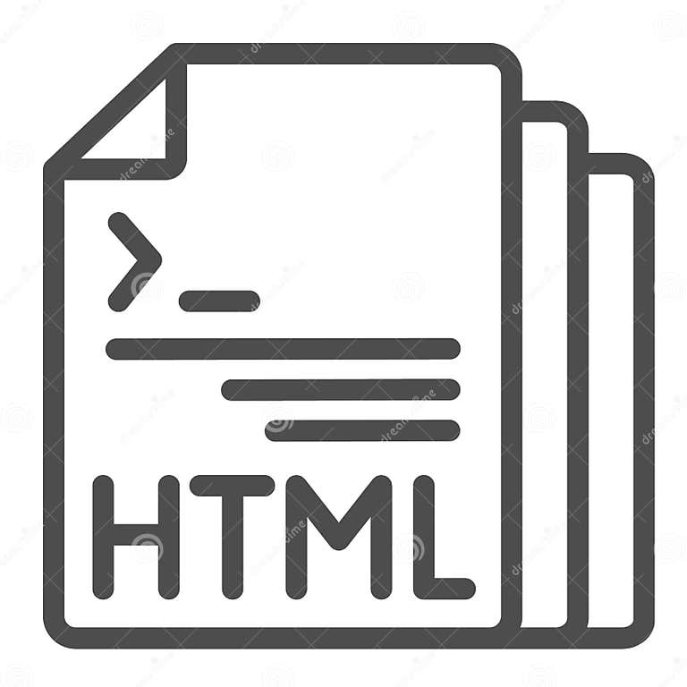 HTML Code Document Files Line Icon, Programming Concept, Html Doc ...