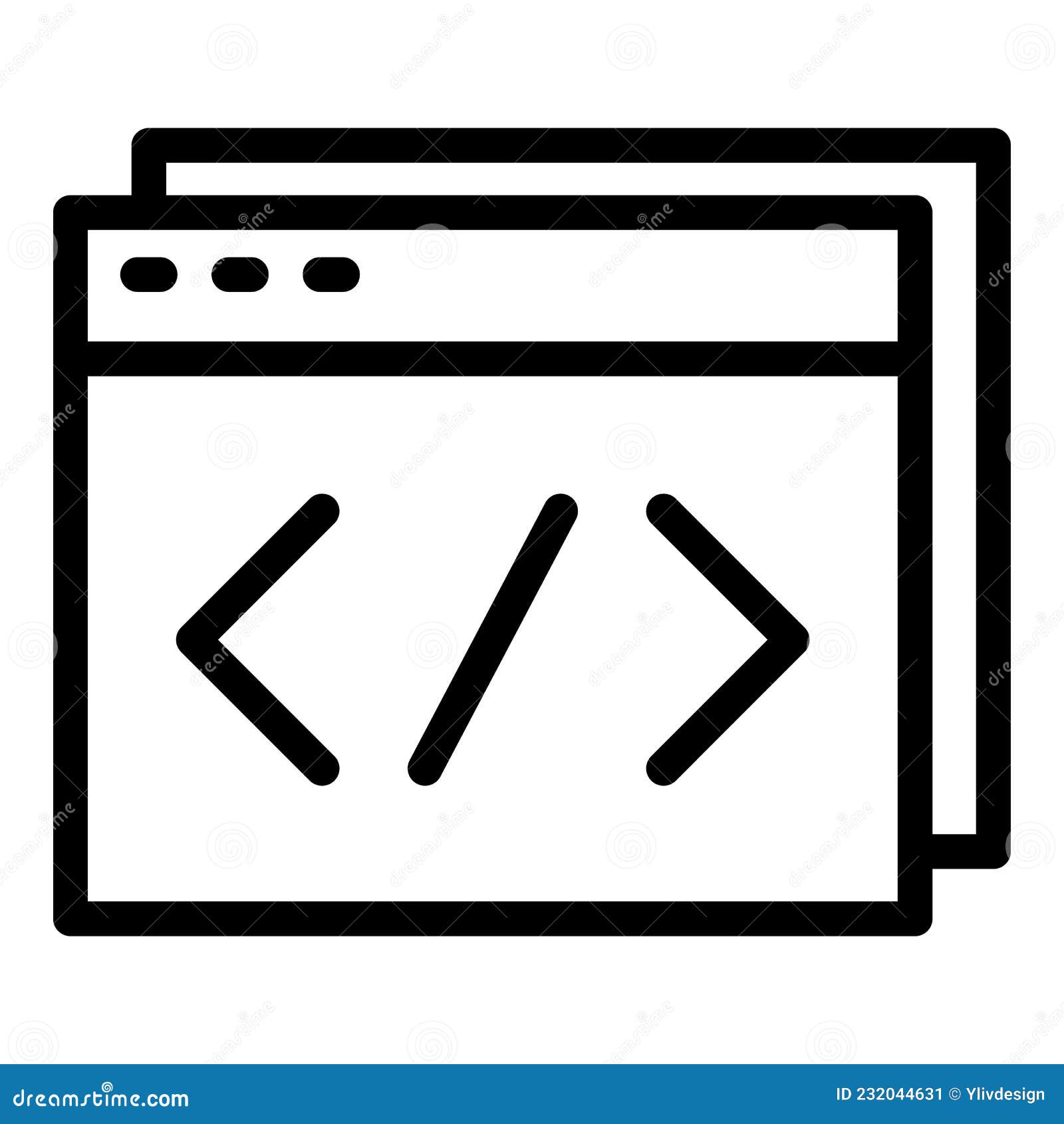 Html Outline Icon. Isolated Line Vector Illustration From Programming ...