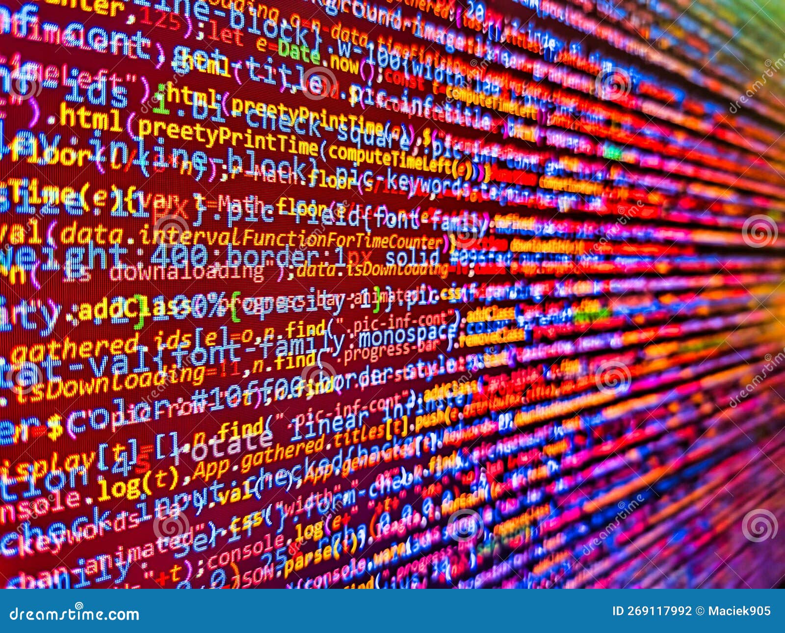 Html Code On Laptop Screen Abstract Screen Of Web Developer Abstract Computer Lines Of Html