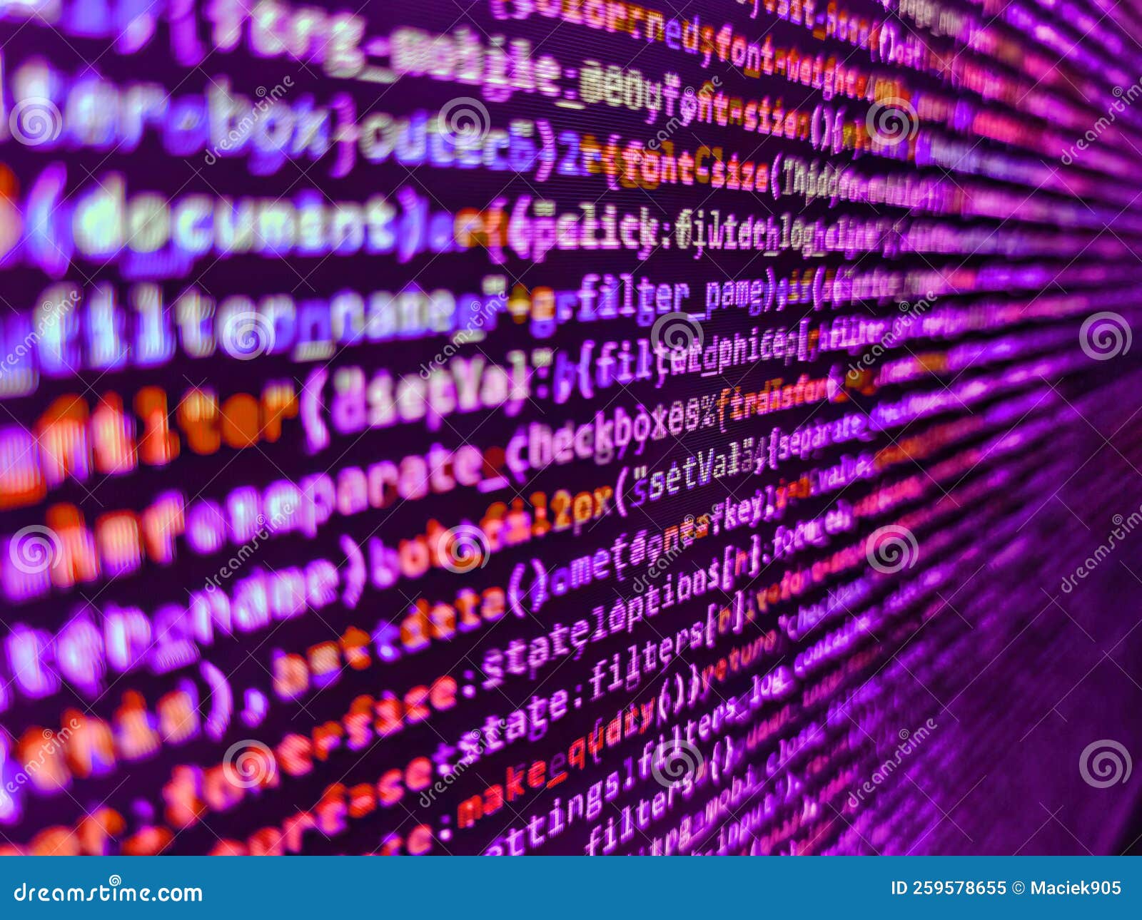 Html Code On Lcd Screen Abstract Computer Script Source Code Abstract Modern Virtual Computer