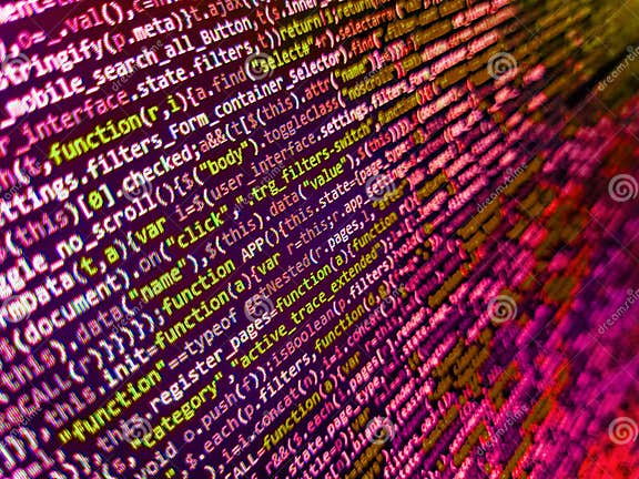 Html Code On Lcd Screen Concept Of Security Programming And Hacking Deep Decryption And 9468
