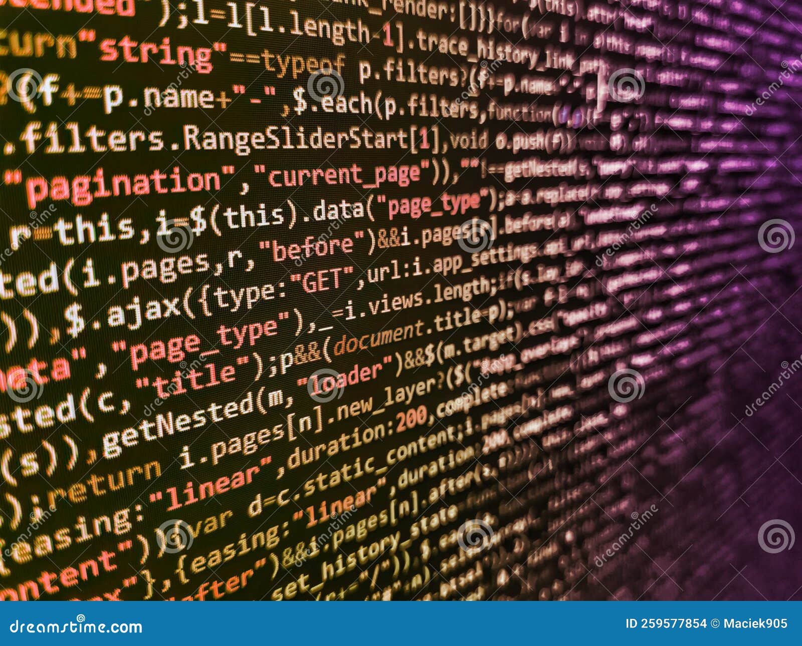 Html Code On Lcd Screen Modern Web Development Background Computer Programming Source Code