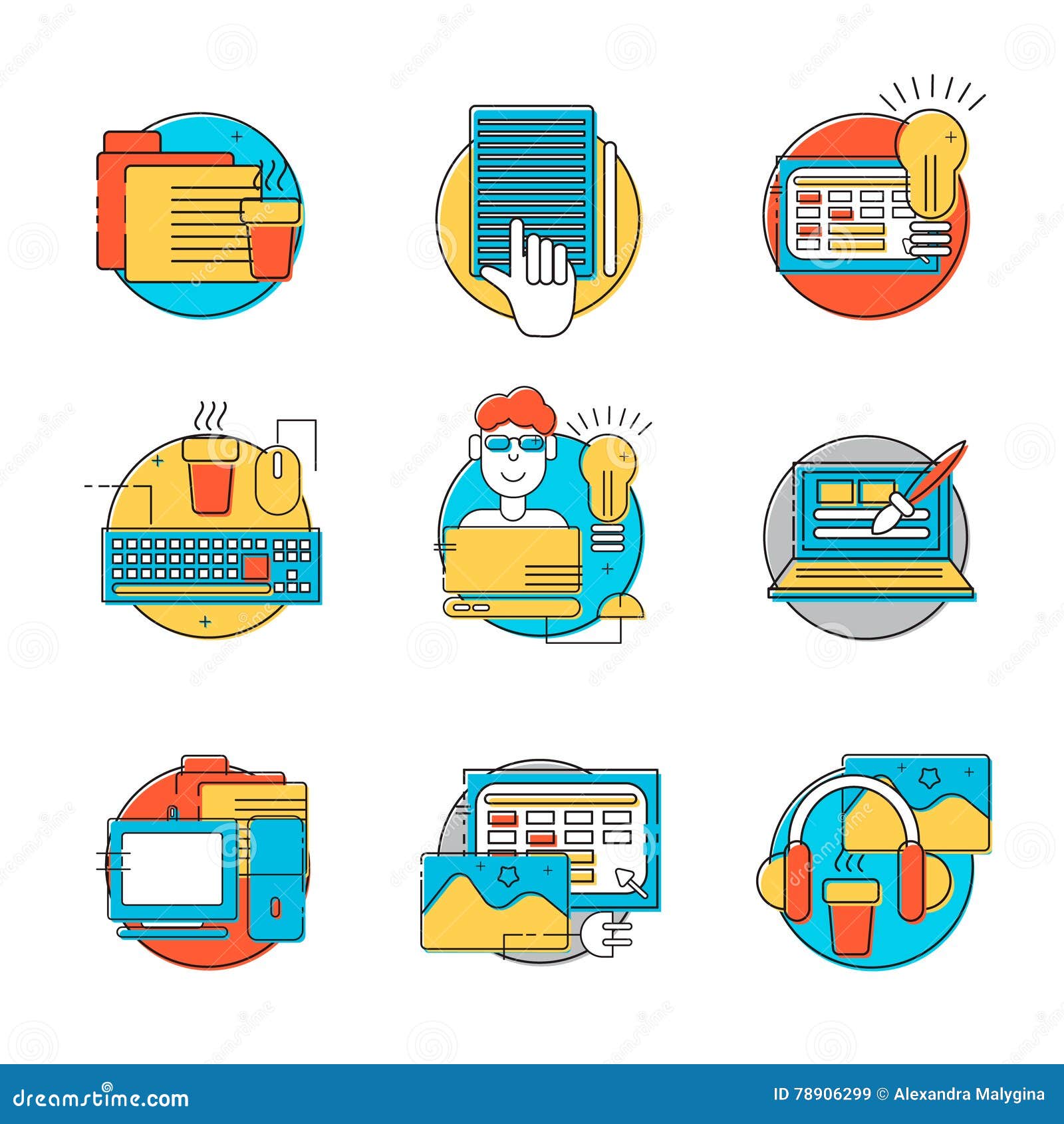 Coder Icons Programmer Computer Software Expert Input Ends Execute Cluster Bugs Fix Testing
