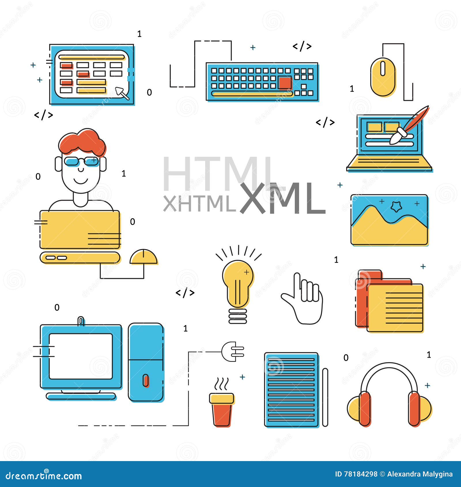Coder Icons Programmer Computer Software Expert Input Ends Execute Cluster Bugs Fix Testing