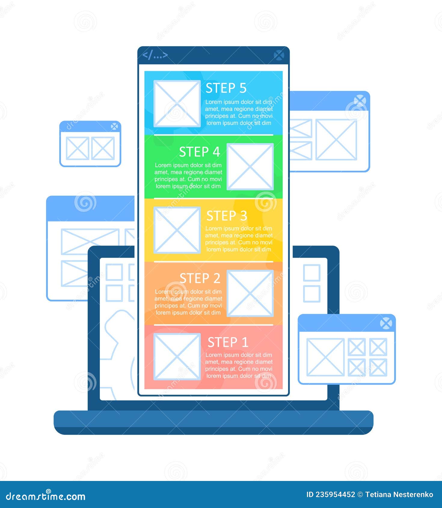 Html Coding Infographic Chart Design Template Stock Vector ...