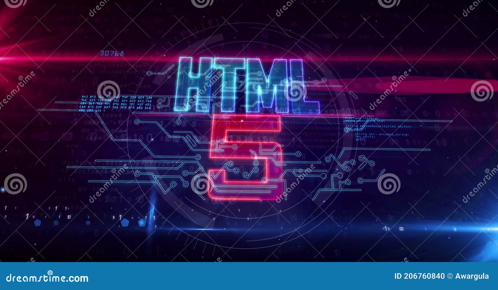 HTML5 Symbol Abstract Loopable Animation Stock Footage - Video of ...