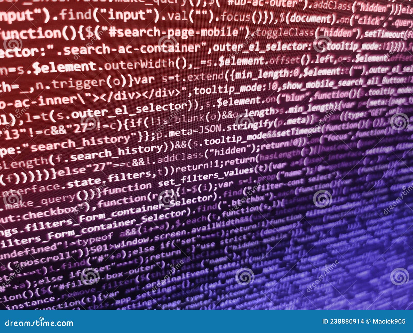 HTML5 Concept Macro Backdrop in Warm Colors. Creative Js HTML5 Closeup Set on Background Stock ...