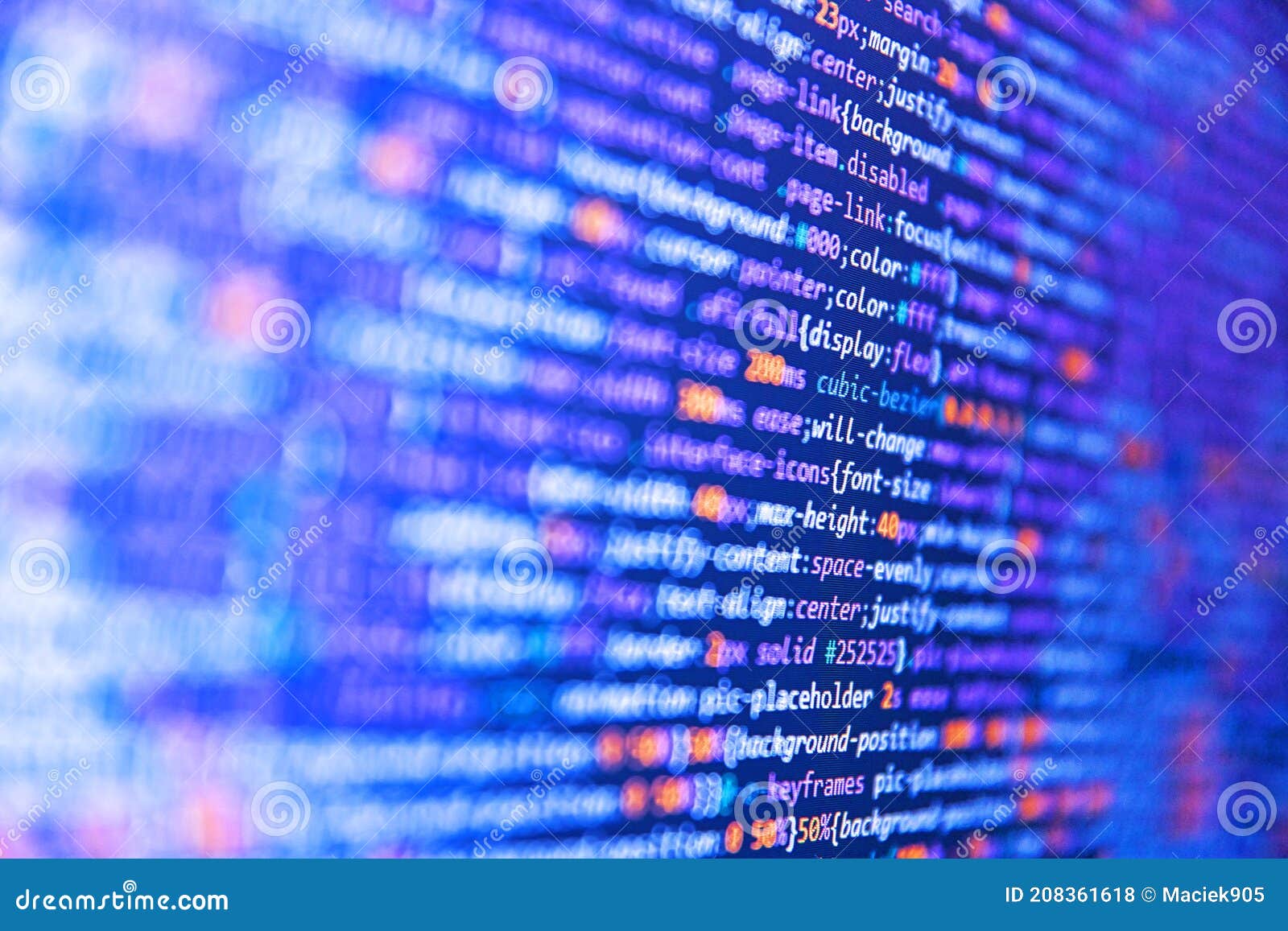 HTML5 Concept Macro Backdrop in Warm Colors. HTML5 in Editor for Website Development Stock Photo ...