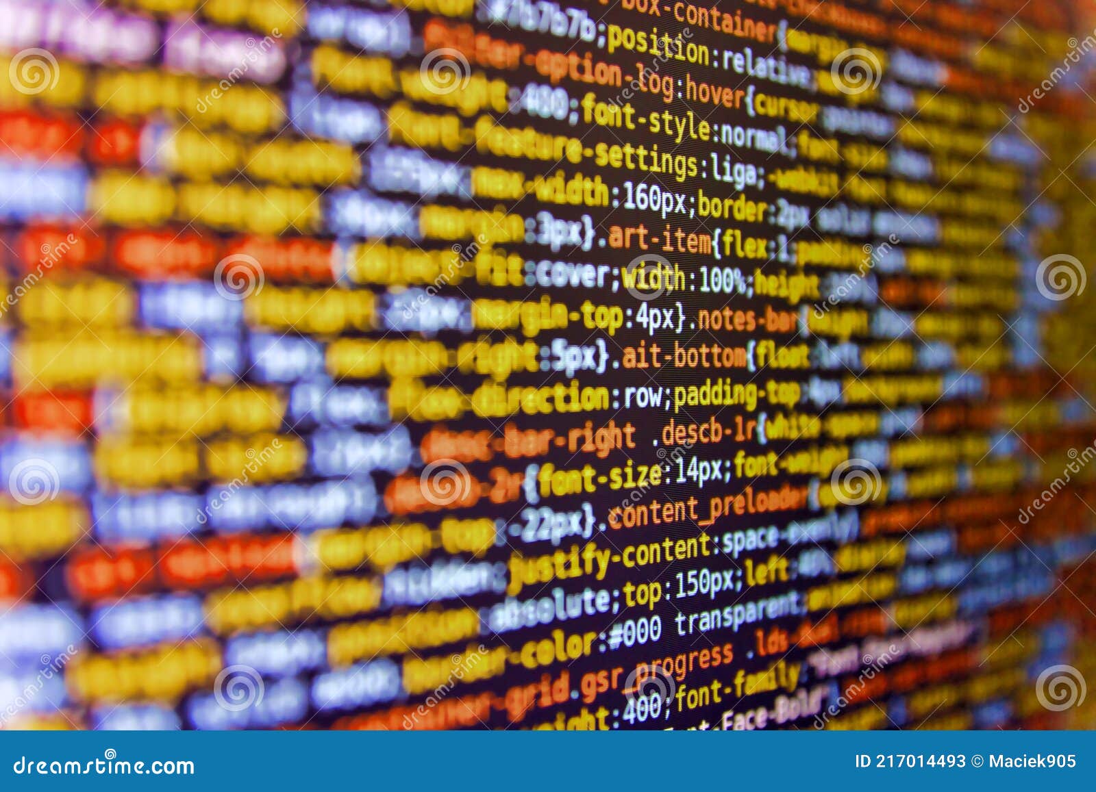 Html And Css Code Developing Screenshot Coding Programmer Abstract Background Web Developer