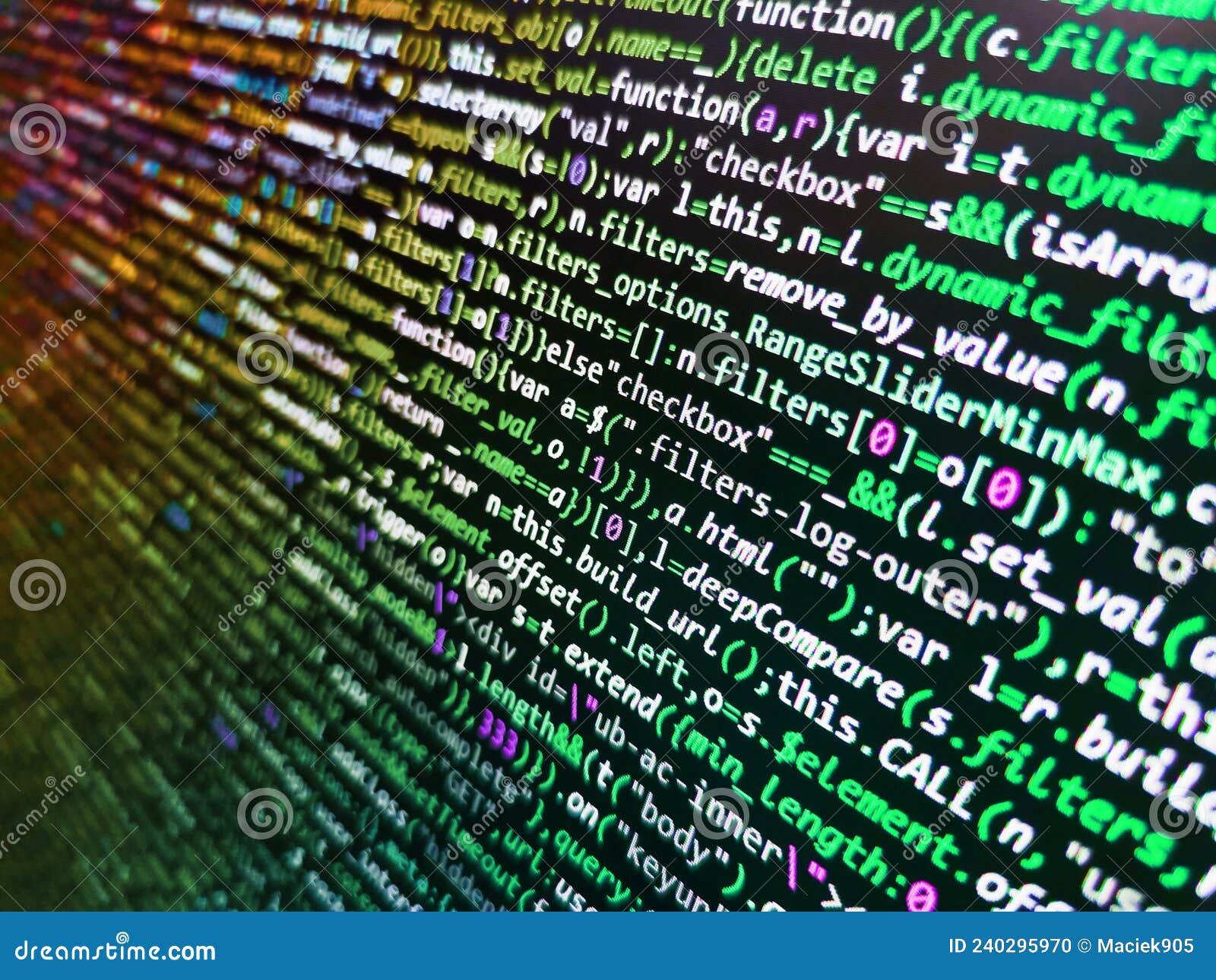 Minificated Javascript Code Computer Programming Source Code Abstract Screen Of Web Developer