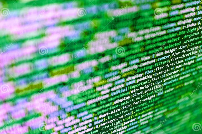 HTML and CSS Code Developing Screenshot. Python Programming Developer ...