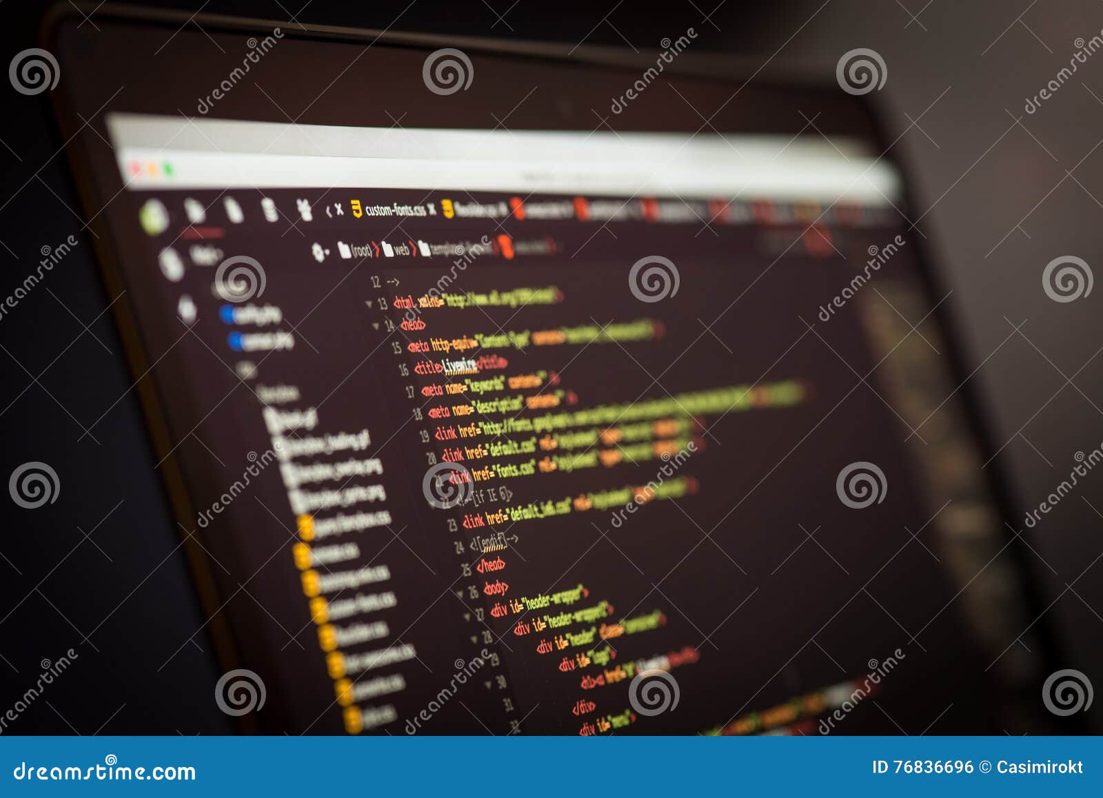 HTML and CSS Code on Laptop Screen. Stock Photo - Image of document ... HTML and CSS Code on Laptop Screen. Stock Photo - Image of document ...
