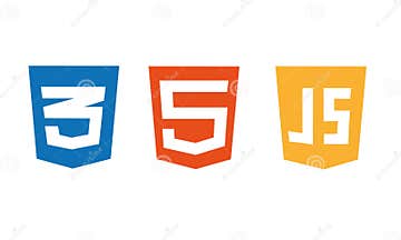 HTML5 CSS3 JS Icon Set. Web Development Logo Icon Set of Html, Css and ...