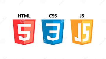 HTML5 CSS3 JS Icon Set. Web Development Logo Icon Set of Html, Css and ...