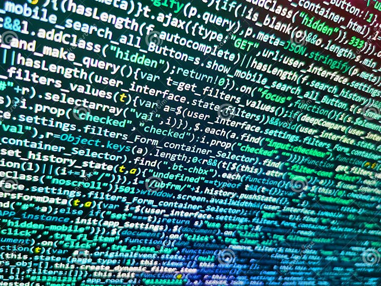 HTML CSS3 Source Code on Lcd Screen with Black Background. Programming Code Abstract Background ...