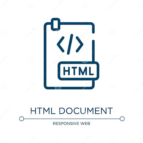 Html Document Icon. Linear Vector Illustration from Programming Line Craft Collection. Outline ...