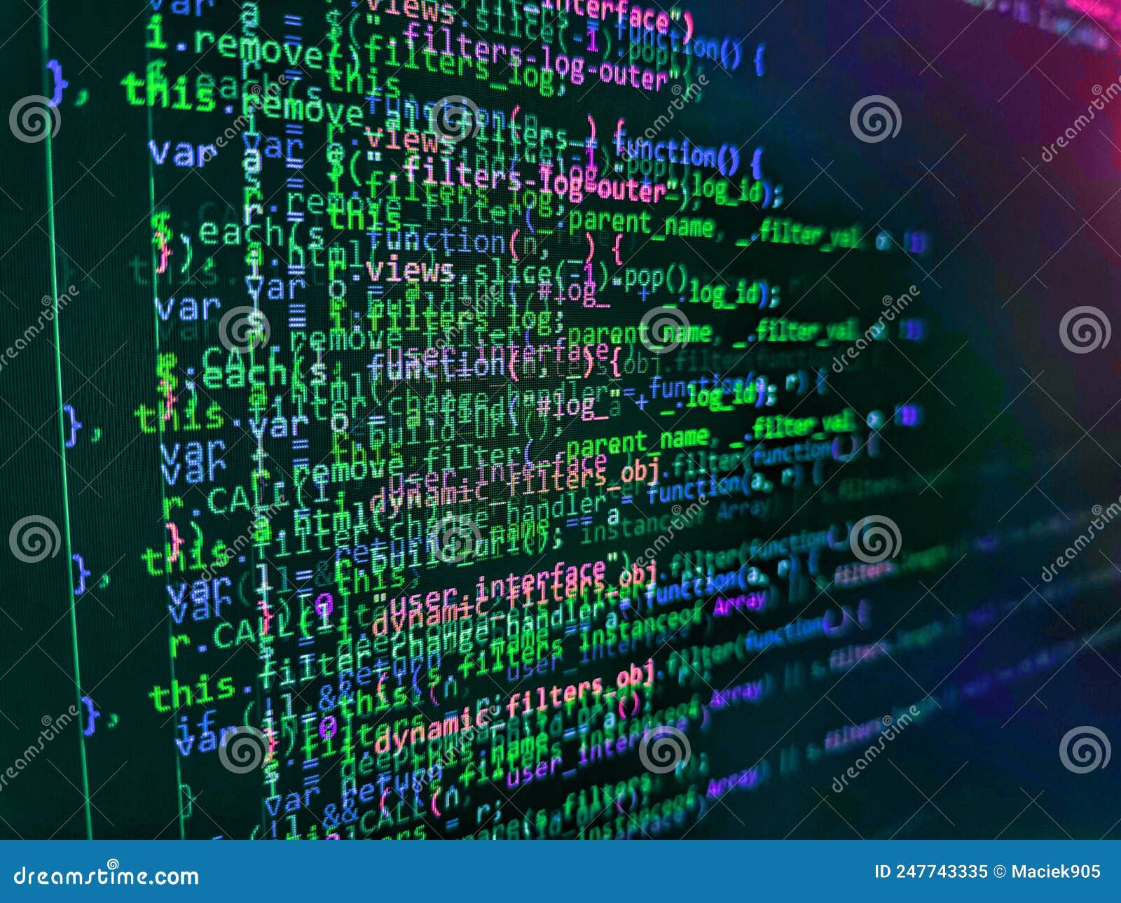 Html5 In Editor For Website Development Binary Code Digital Technology