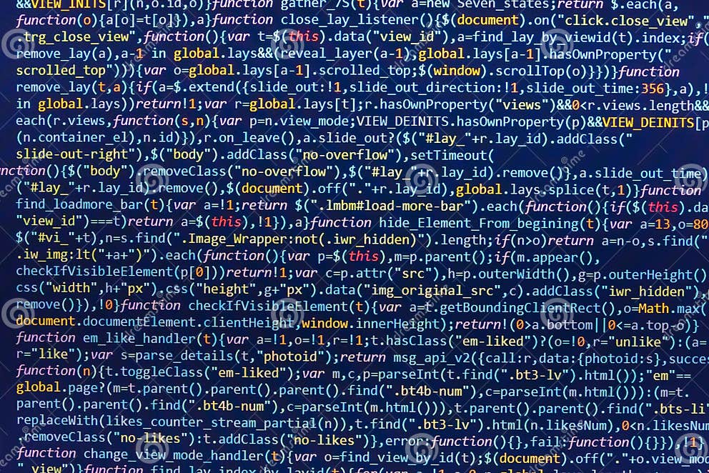 HTML5 in Editor for Website Development. Coding Cyberspace Concept ...