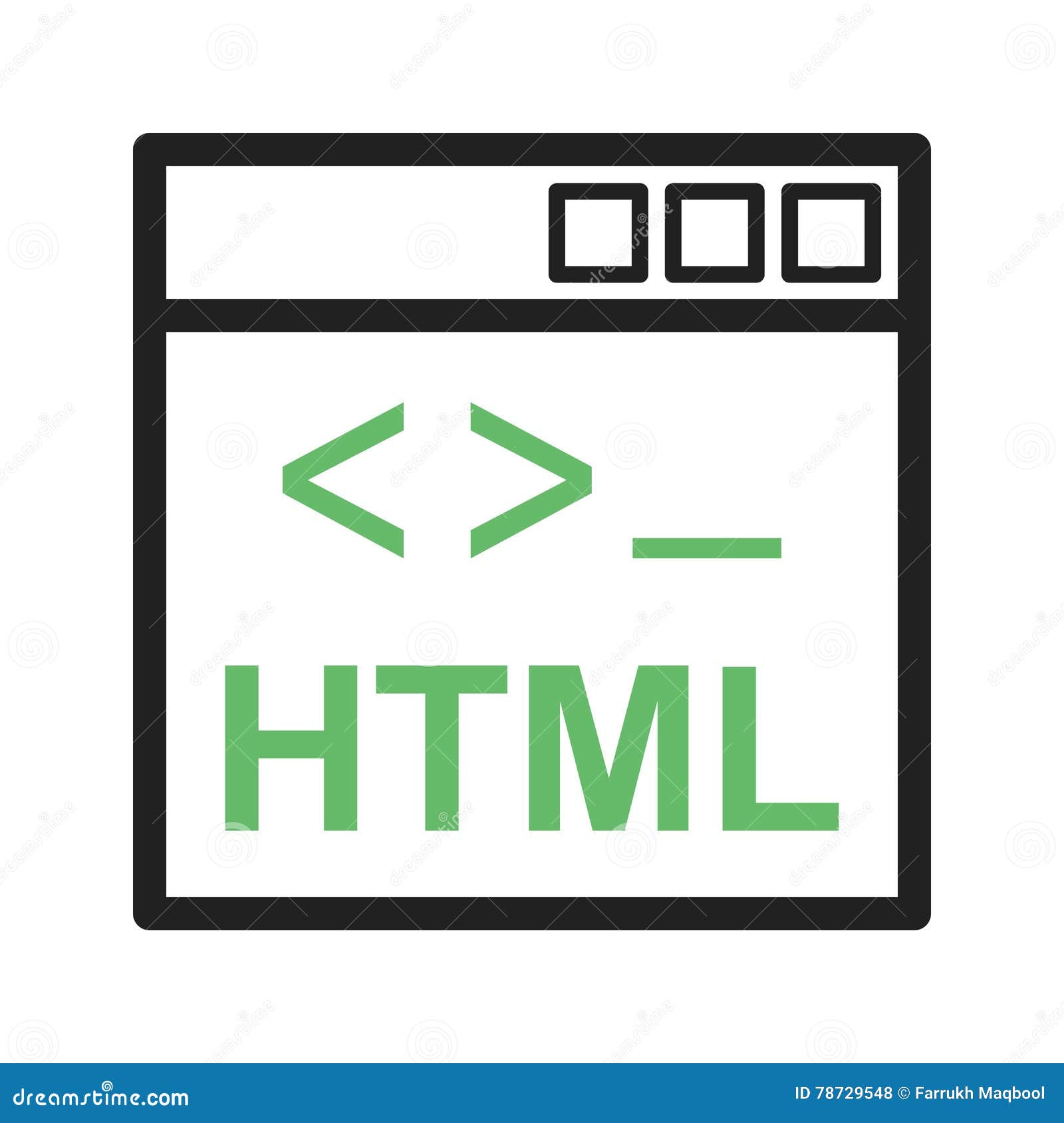 HTML stock vector. Illustration of site, html, website - 78729548
