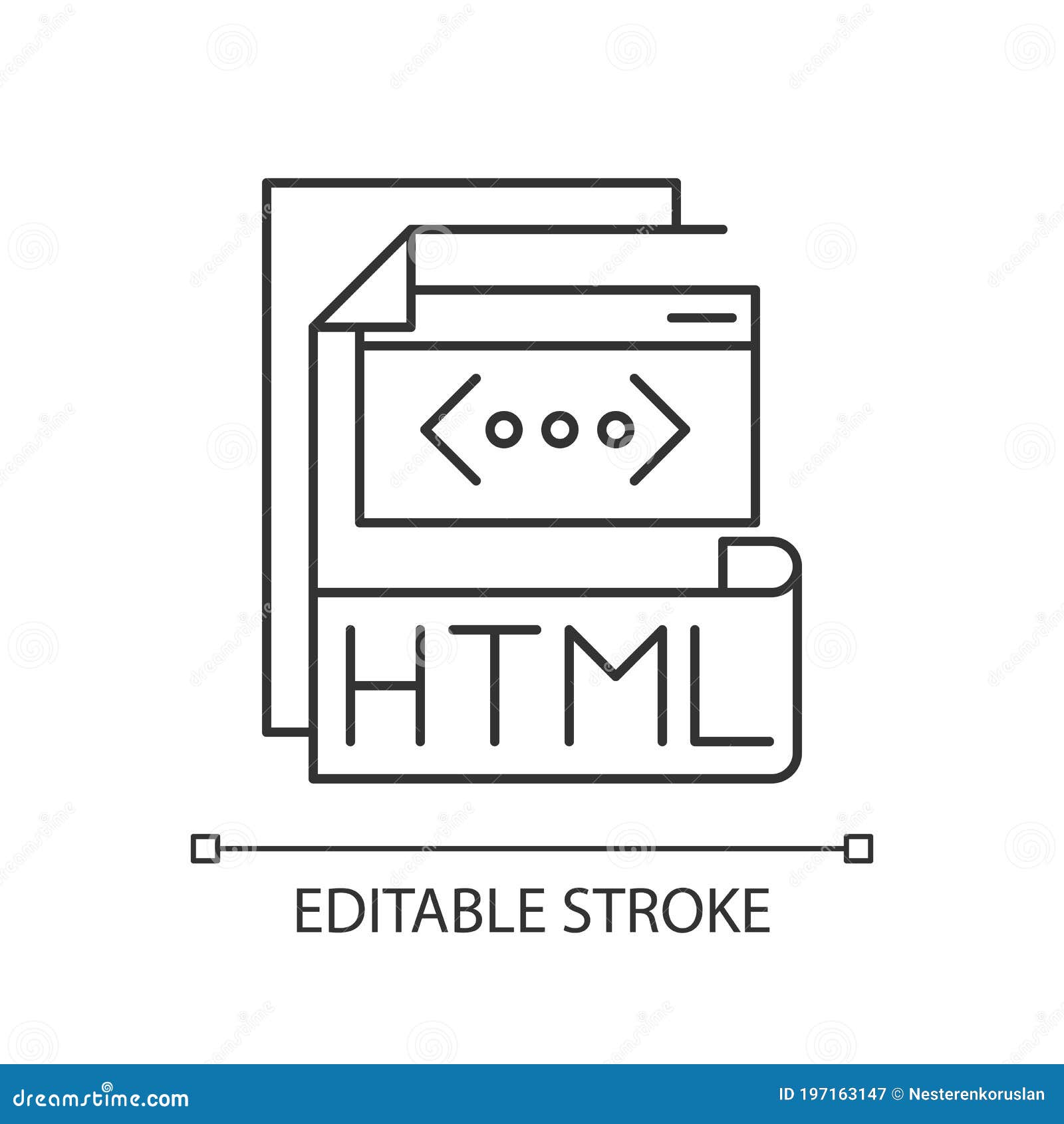 HTML Tag File Deletion Color Linear Icon Stock Photography ...
