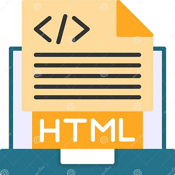 Html File Vector Icon Design Stock Illustration - Illustration of html ...
