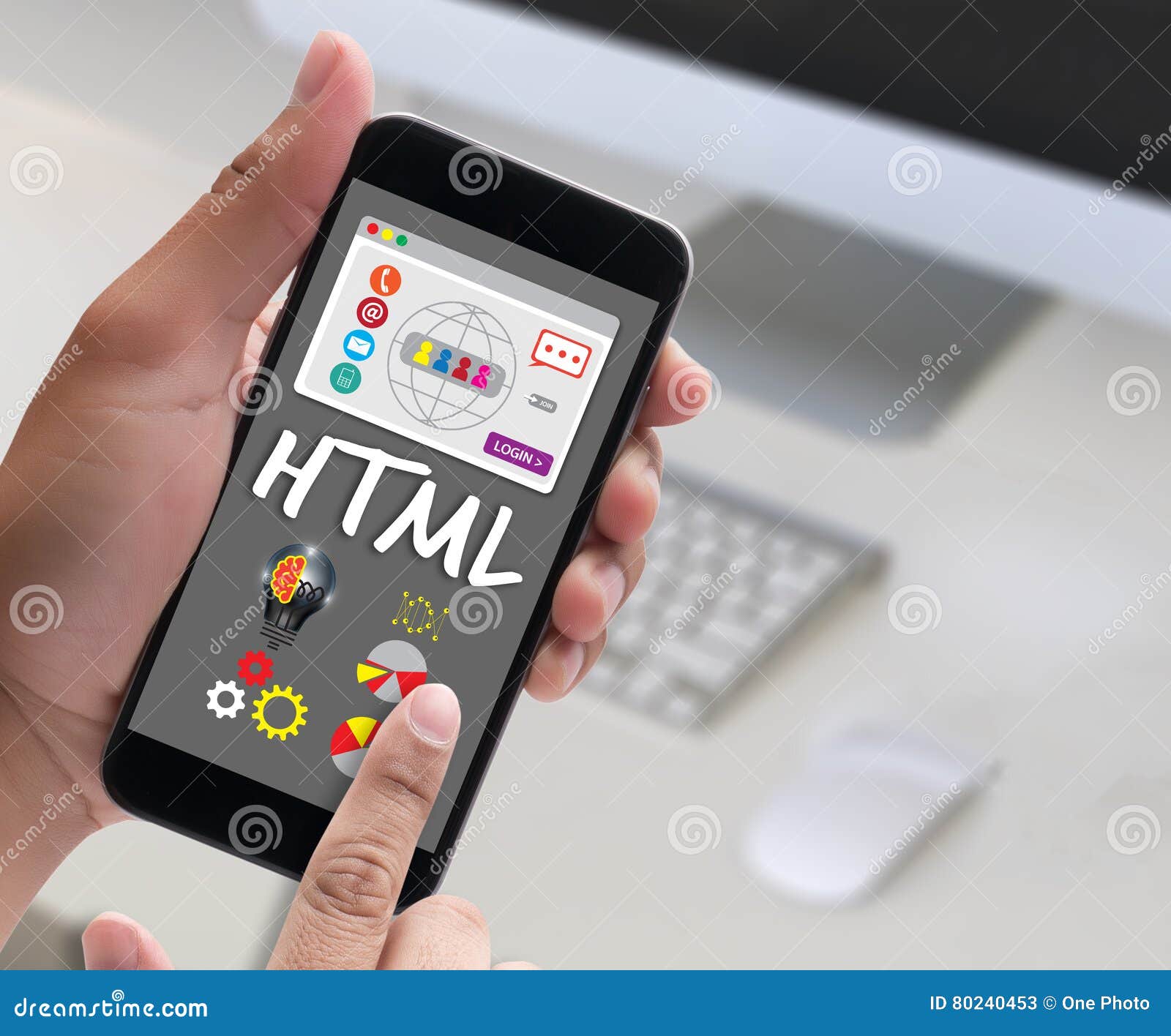 HTML Global Communication Software Internet Web Development Cod Stock ...