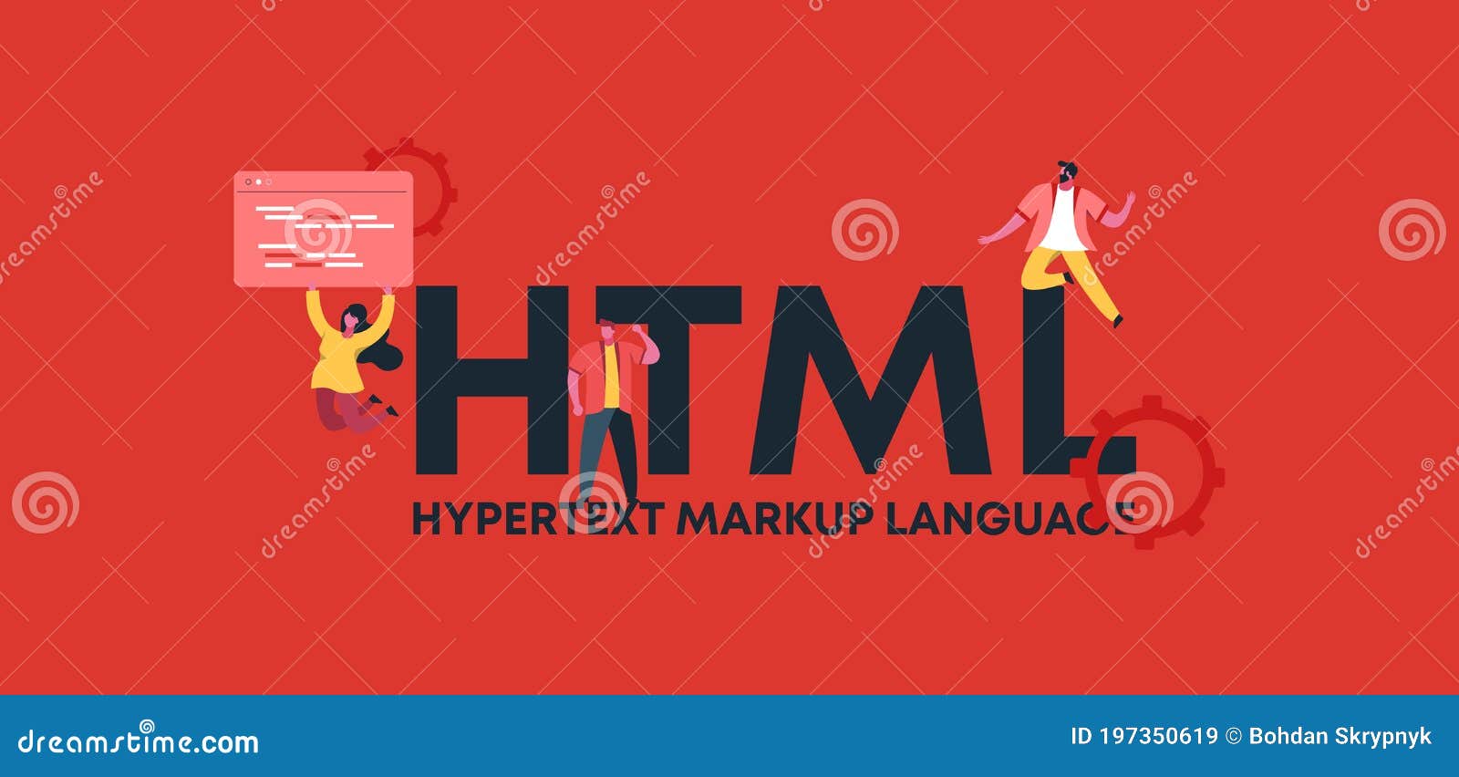 HTML Hypertext Markup Language. Development of Online Language Applications Digital Graphic ...