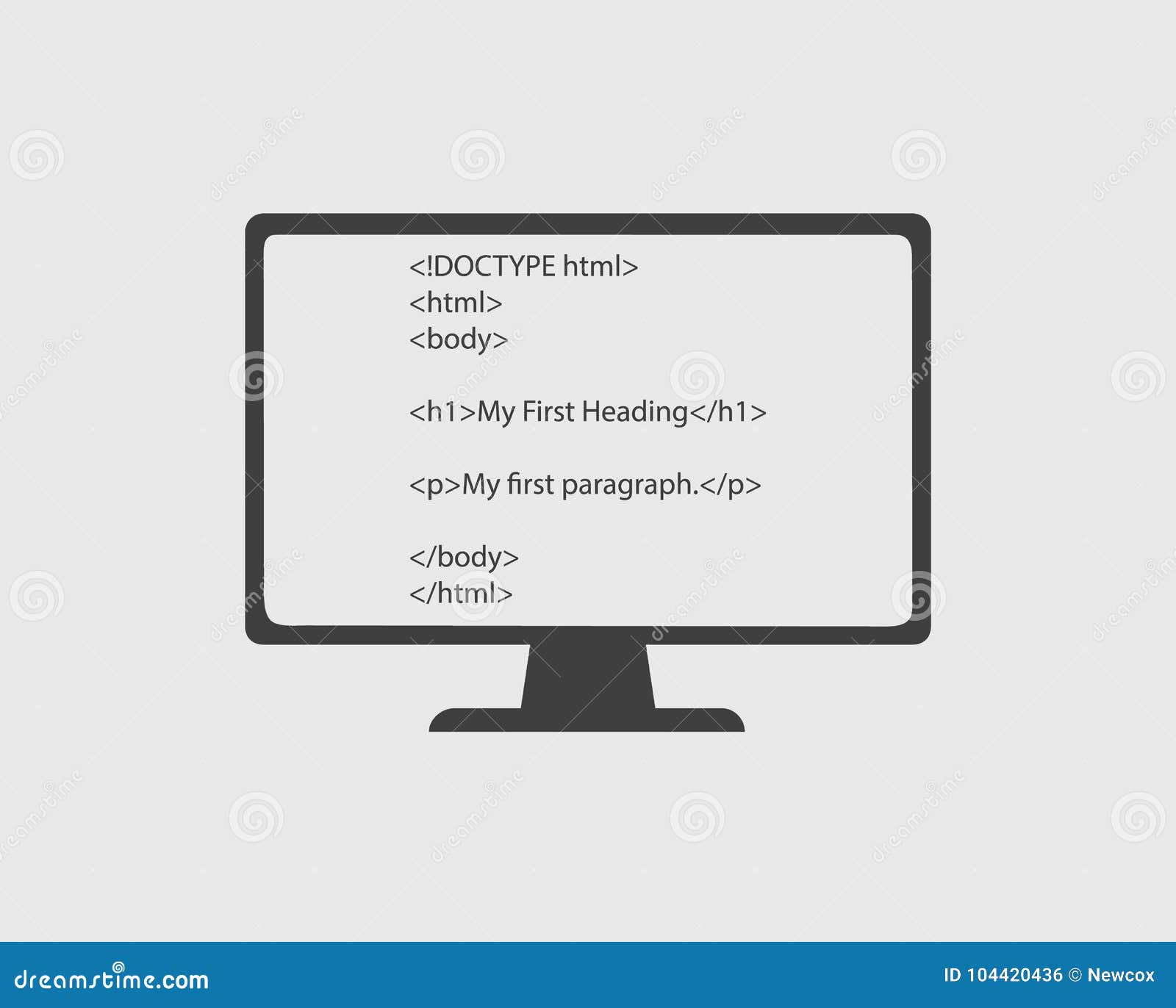 Html Screen Code Program Developer Background Computer Web Interface Html Code Vector