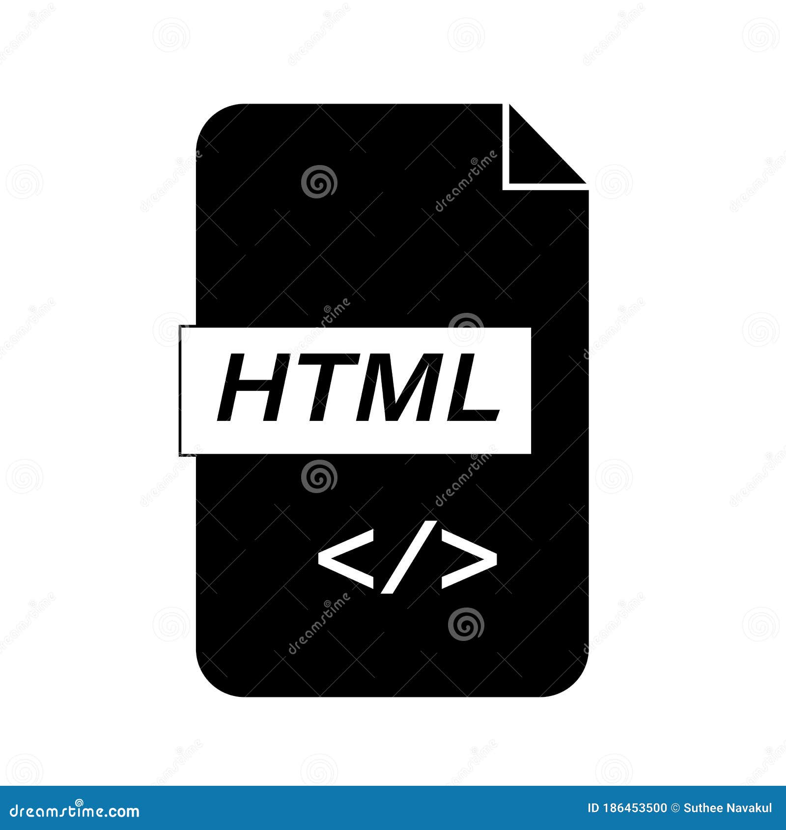 Html Icon on White Background. Flat Style. Html Coding Symbol. Html ...