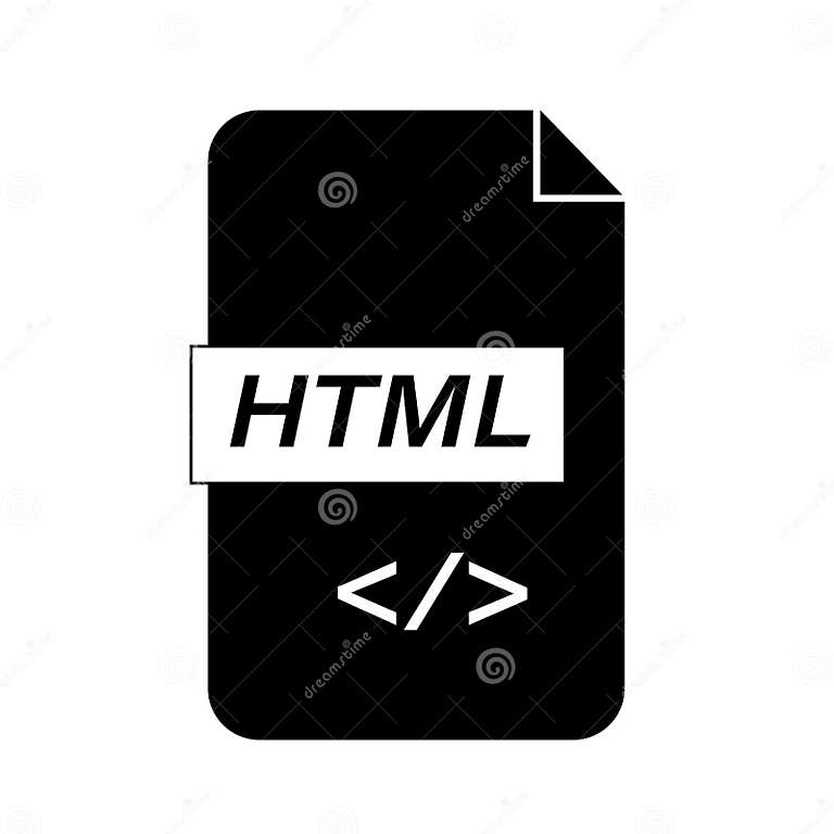 Html Icon on White Background. Flat Style. Html Coding Symbol. Html ...