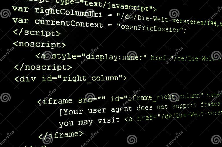 Html internet code stock photo. Image of science, wallpaper - 9648924