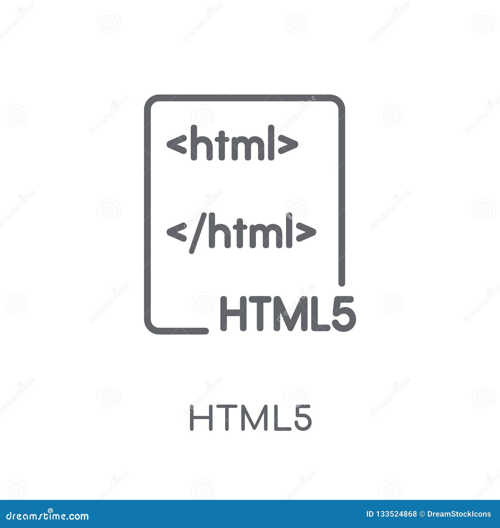 Html5 Linear Icon. Modern Outline Html5 Logo Concept on White Ba Stock ...