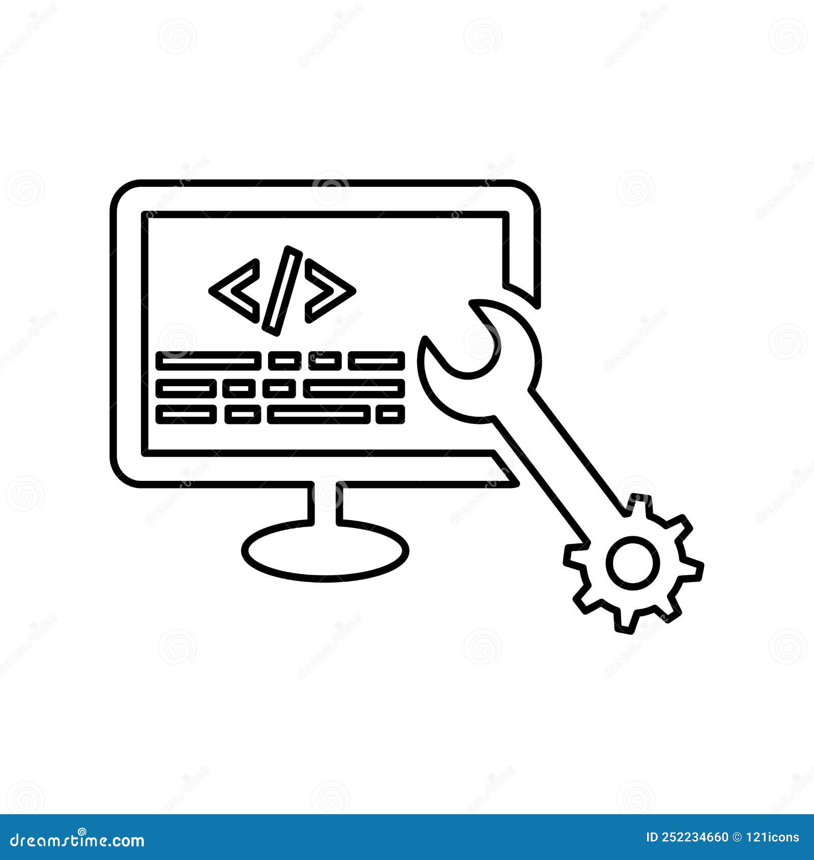 Html Management, Coding Line Icon. Outline Vector Stock Illustration ...