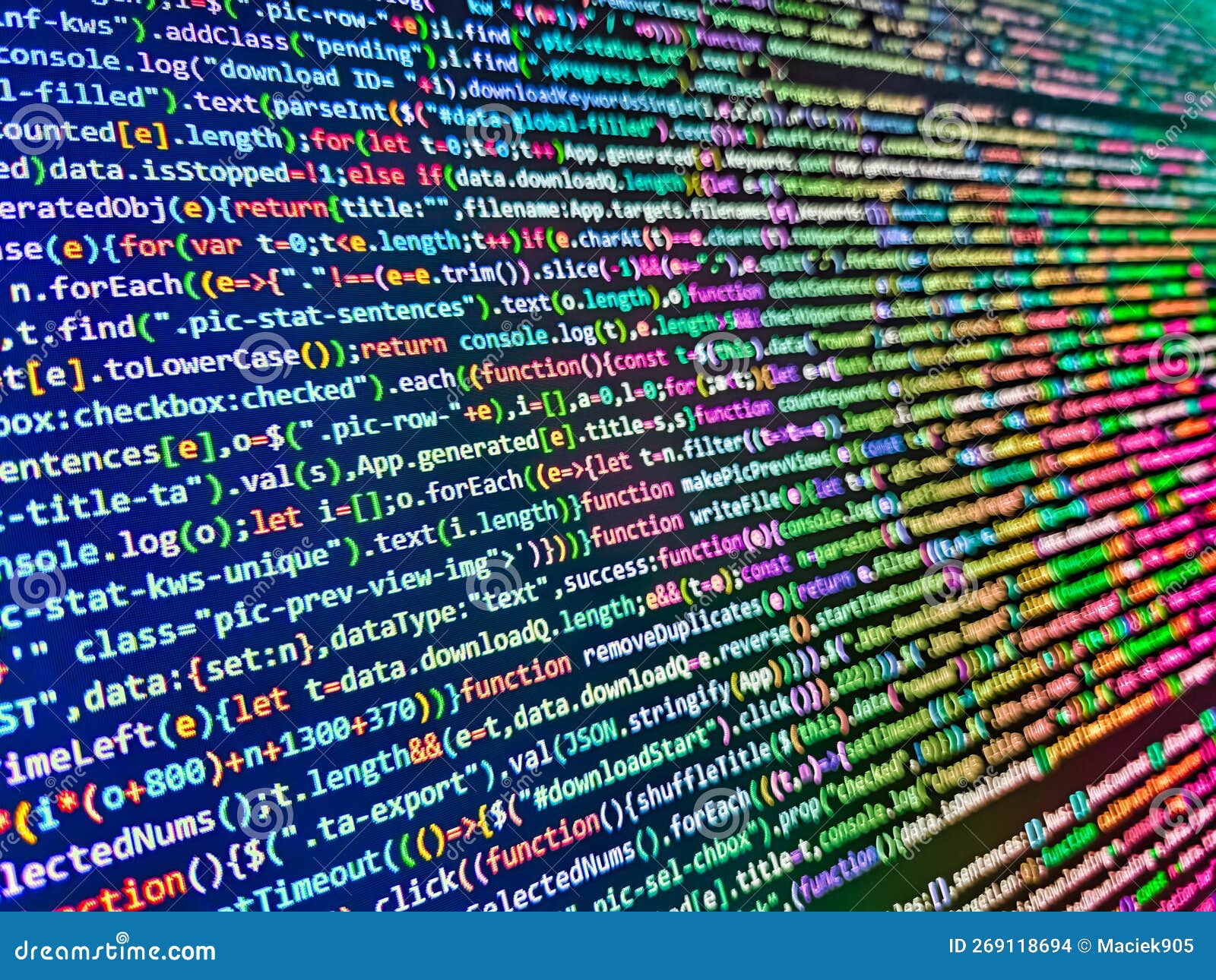 Html Markup Language Closeup Software Background Coding Screen Of Source Code Of Developer