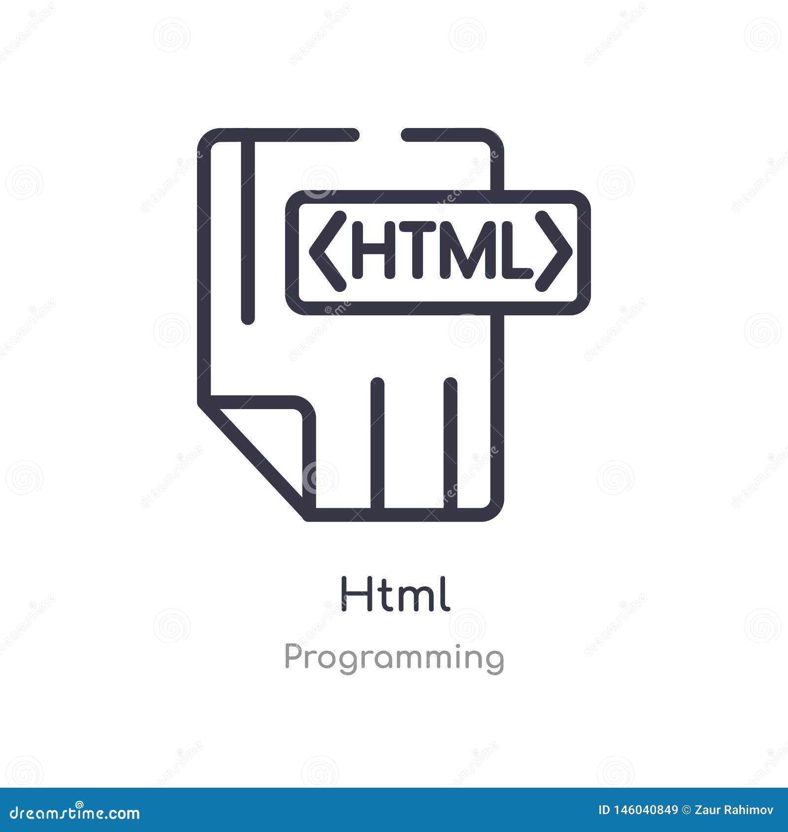 Html Outline Icon Isolated Line Vector Illustration From Programming