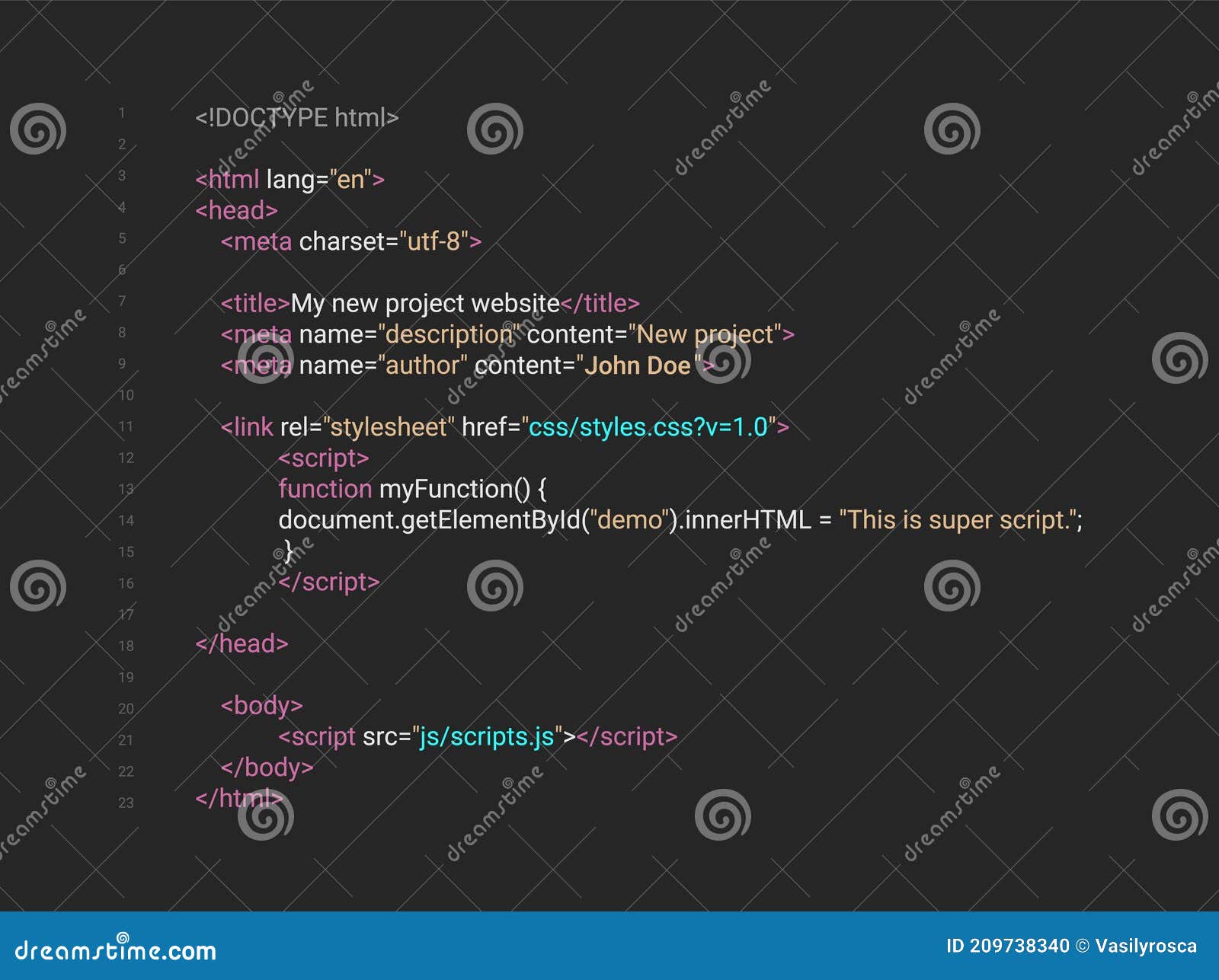 Html Screen Code Program Developer Background Computer Web Interface Html Code Vector Stock
