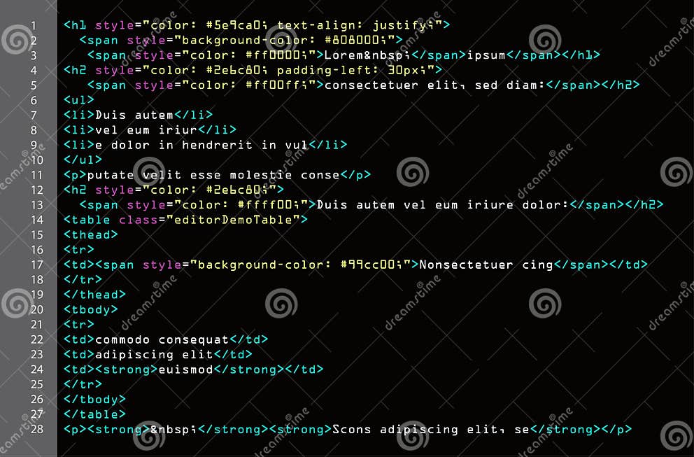 Html Simple Code Vector Colorful Abstract Program Tags In Developer