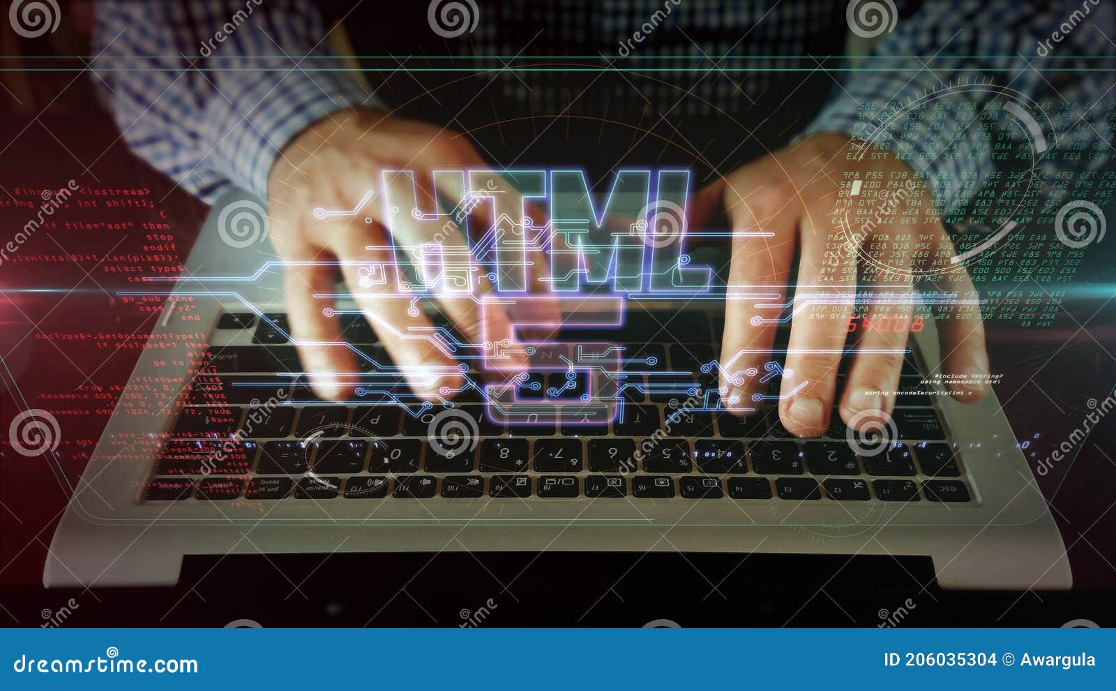 HTML5 Symbol Abstract Concept 3d Illustration Stock Photo - Image of ...